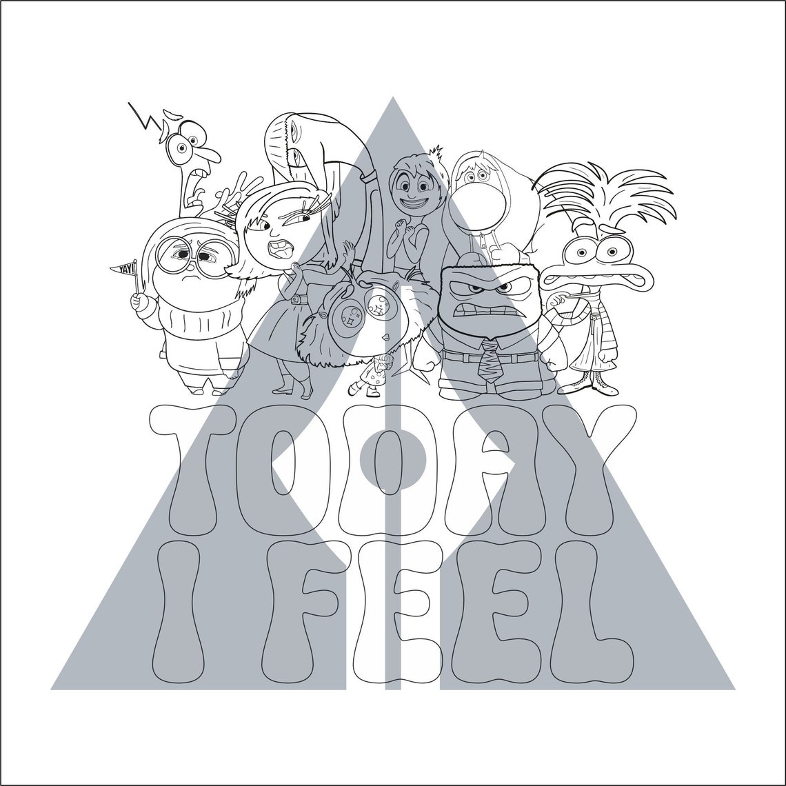 Today I Feel Coloring Shirt Svg,mental Health Png, Cartoon Emotions ...