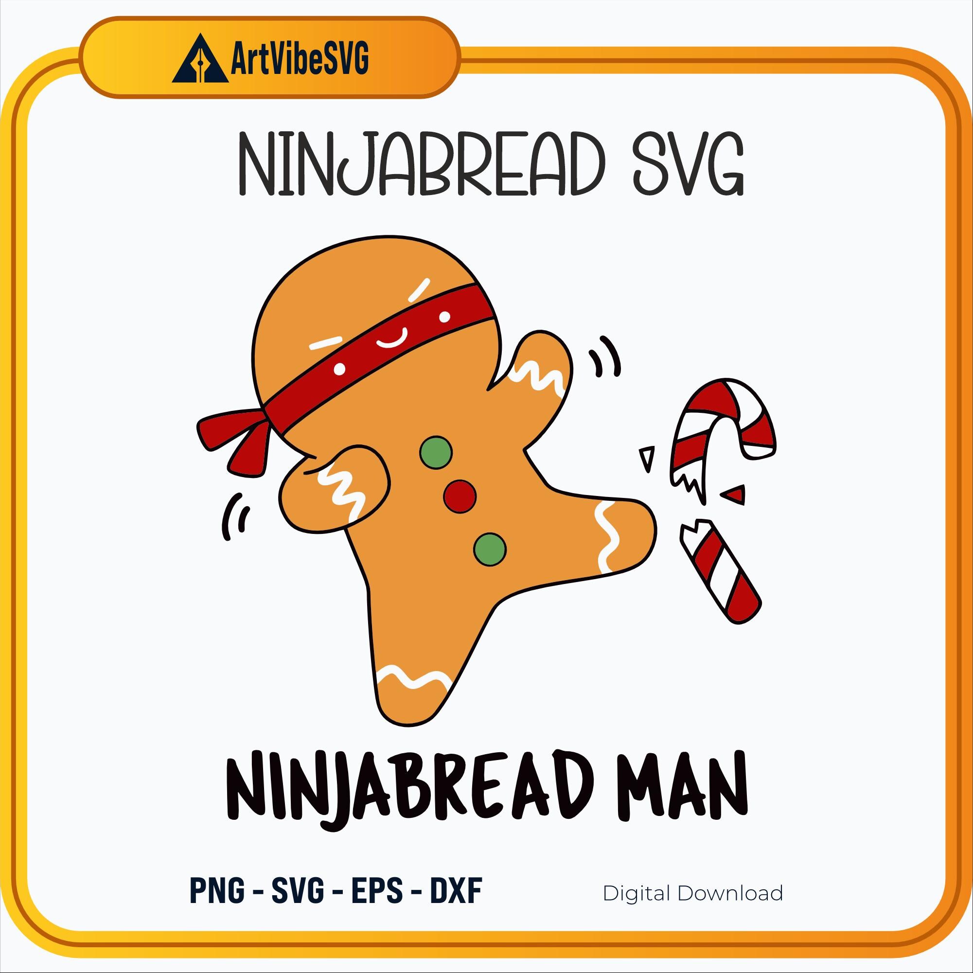 Ninjabread SVG Funny Holiday Baking Craft Designs Unique Christmas DIY ...