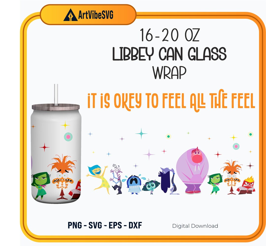 It is Okey to Feel All the Feel SVG Wrap for Libbey 16oz - 20oz Can ...