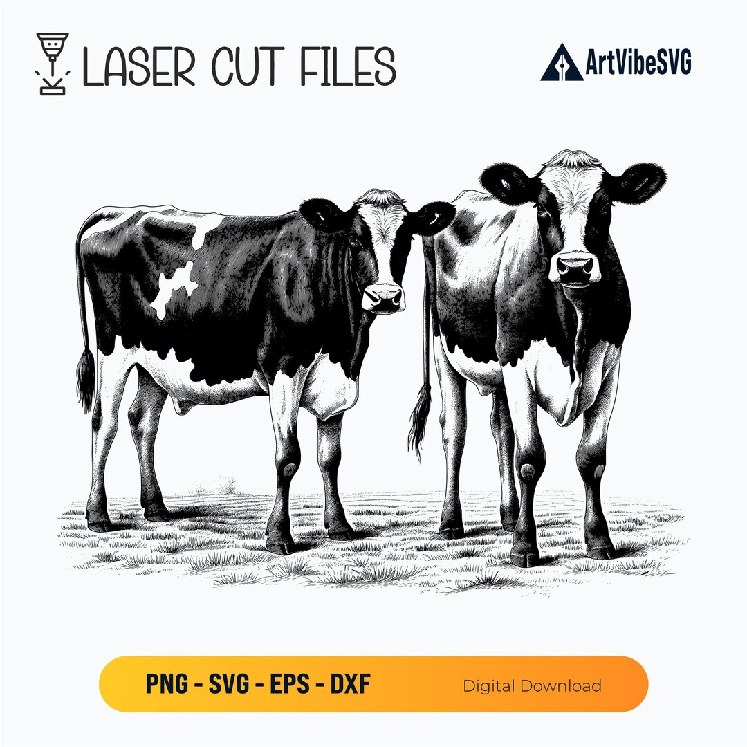 Cow Cut Files SVG, Cute Farm Animal SVG, Cow Silhouette, Digital ...