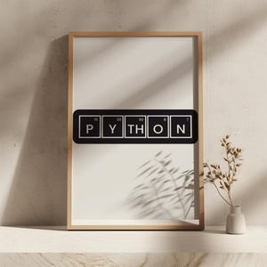 Python SVG Art Minimalist Design STEM Printable Geeky Decor Digital ...