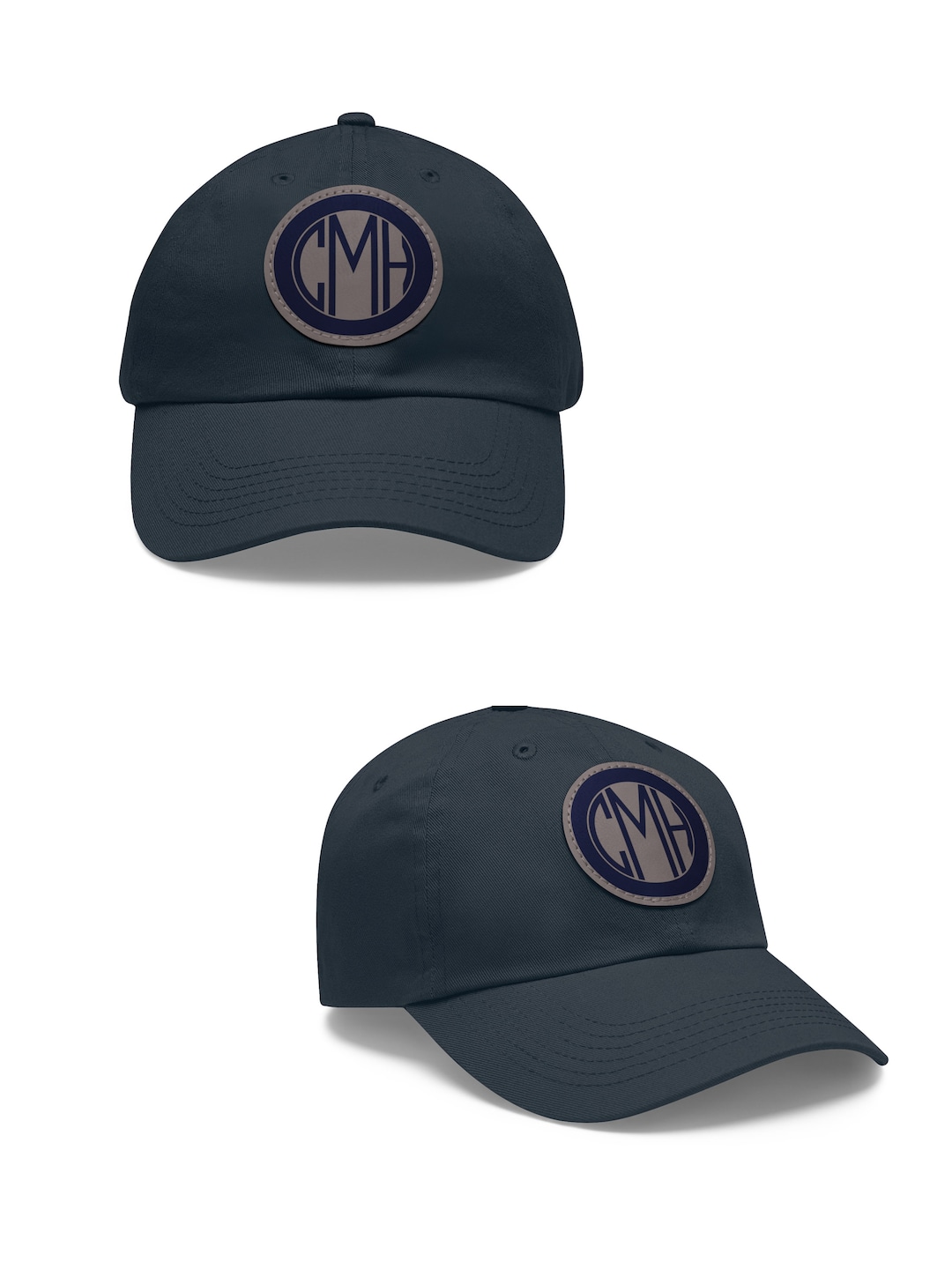 Custom Leather Patch Hat, Custom Monogram Hat, Personalized Leather ...