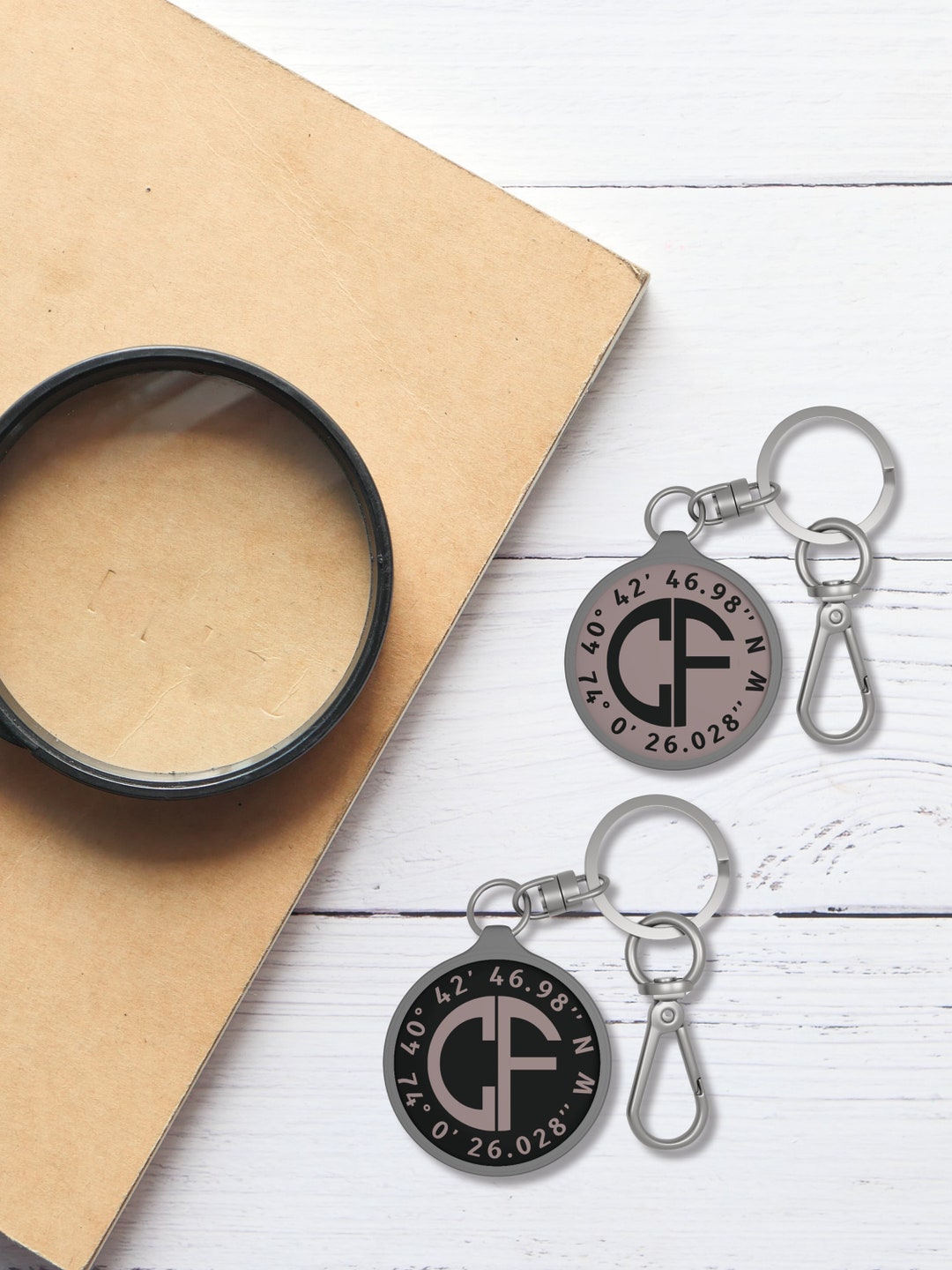 GPS Coordinates Keychain Custom Coordinates Monogram Keychain Special ...