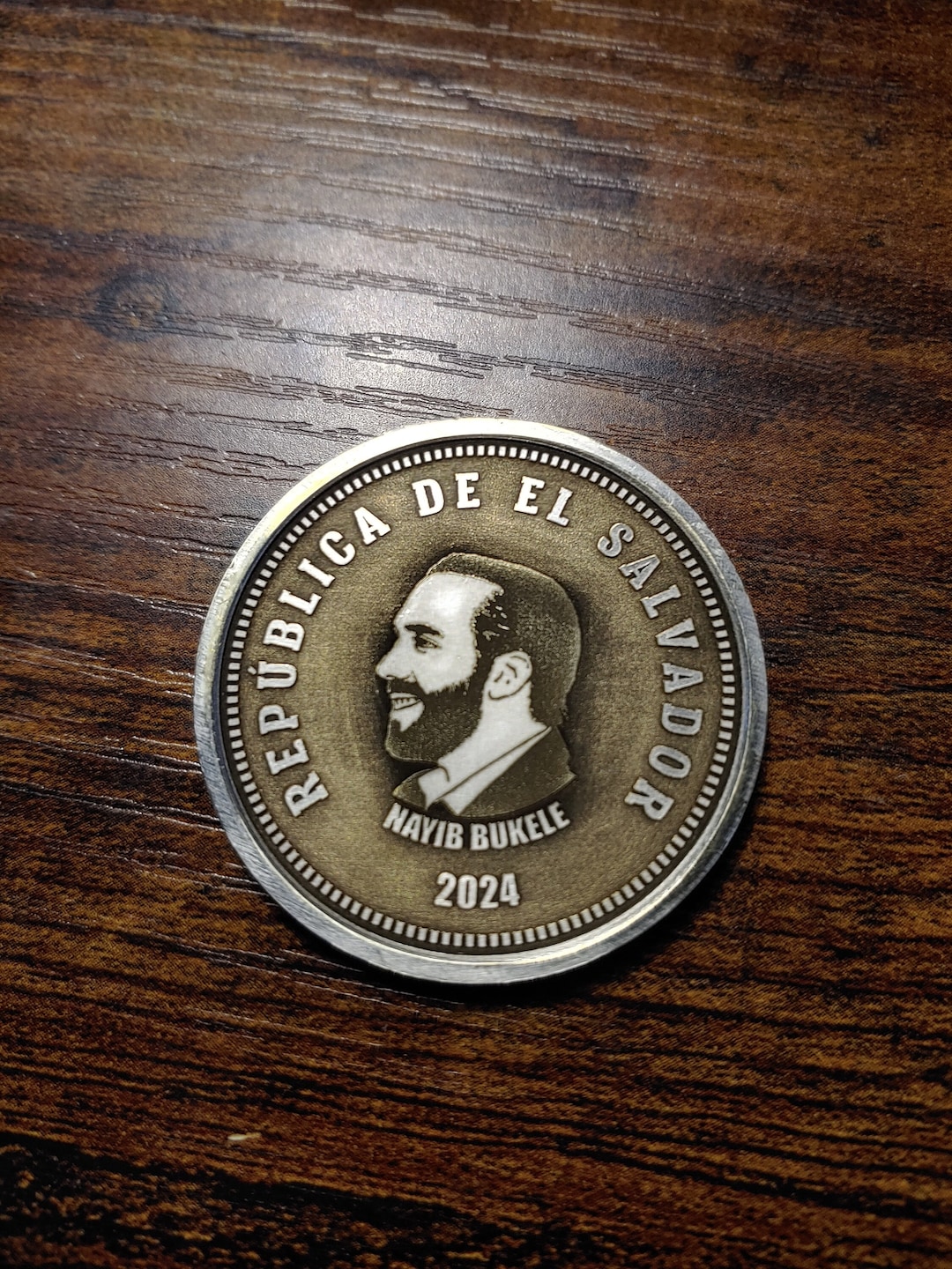 Nayib Bukele, Commemorative Brass and Zinc Coin, El Salvador, 2024 ...