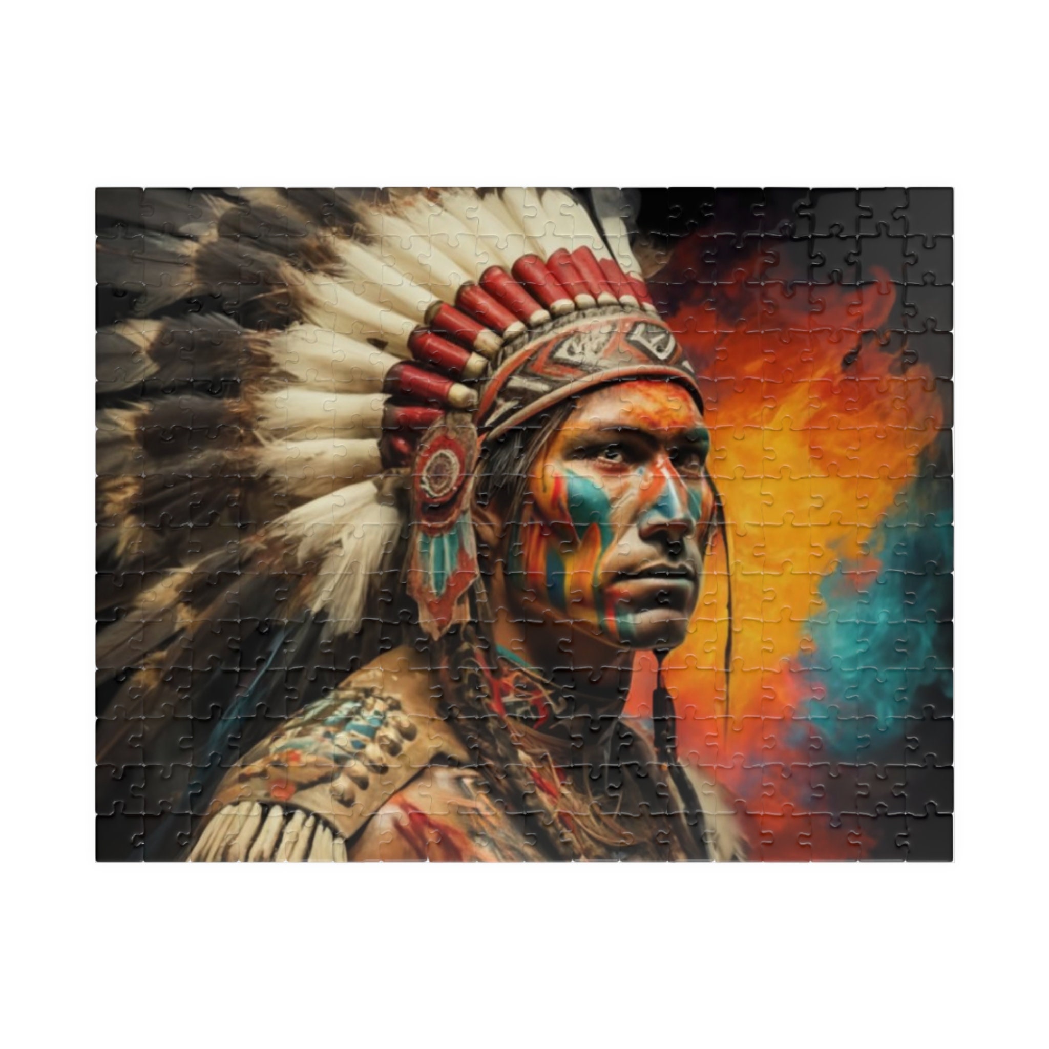 Native American Indian Chief Jigsaw Puzzles Adults Kids 1000+ Pieces ...