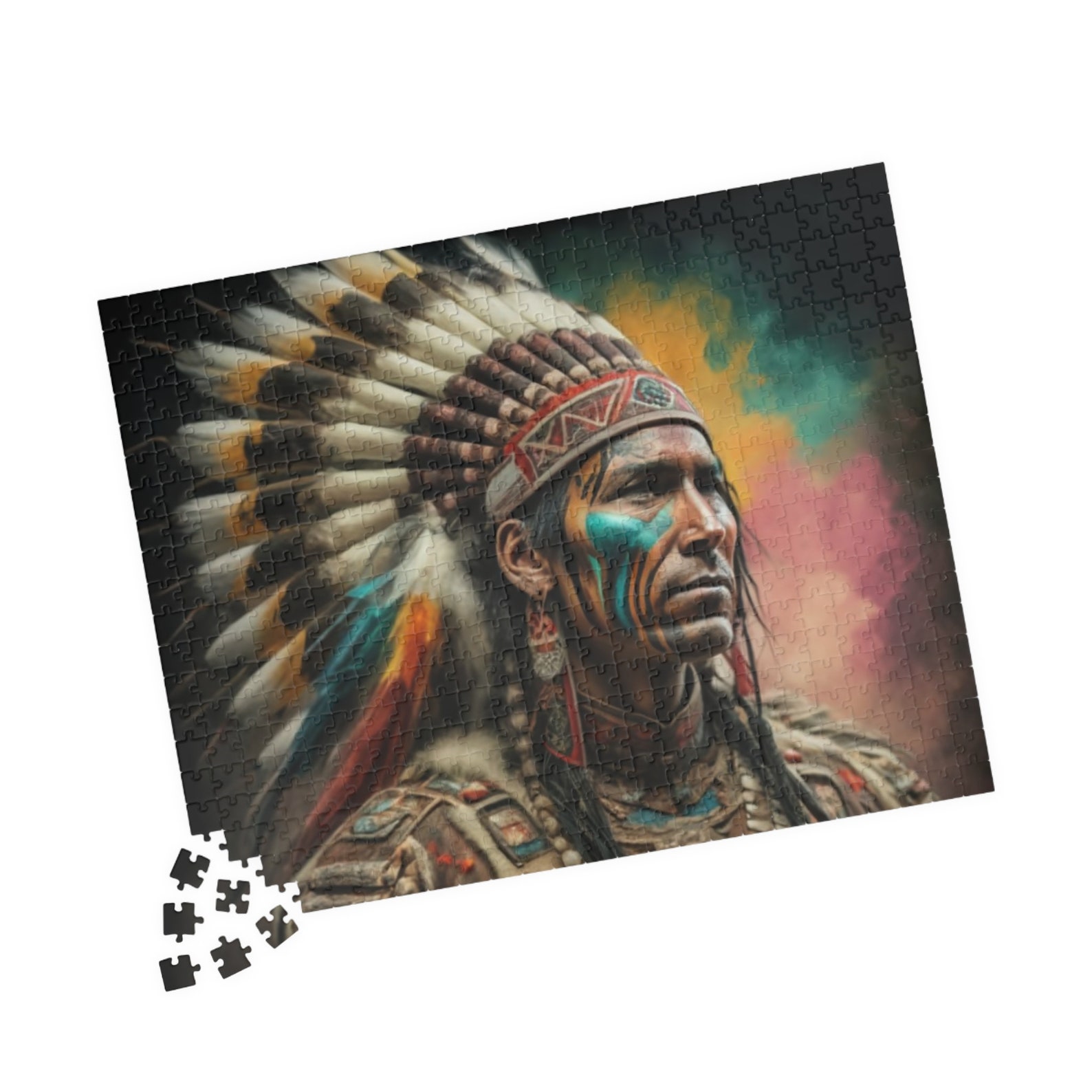 Native American Indian Chief Jigsaw Puzzles Adults Kids 1000+ Pieces ...