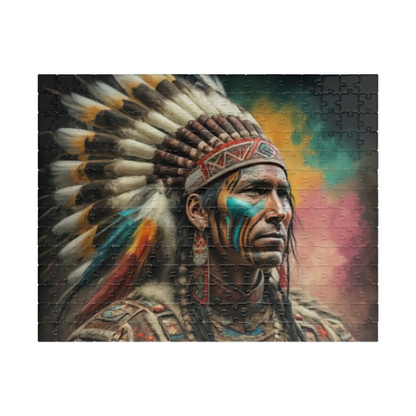 Native American Indian Chief Jigsaw Puzzles Adults Kids 1000+ Pieces ...