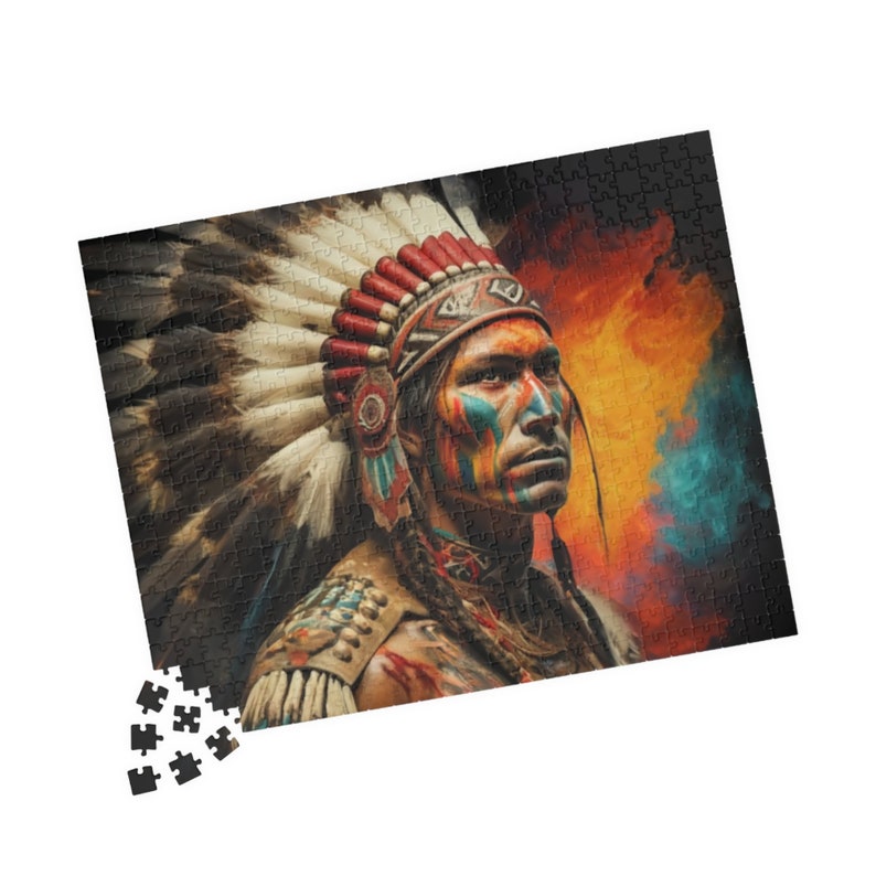 Native American Indian Chief Jigsaw Puzzles Adults Kids 1000+ Pieces ...