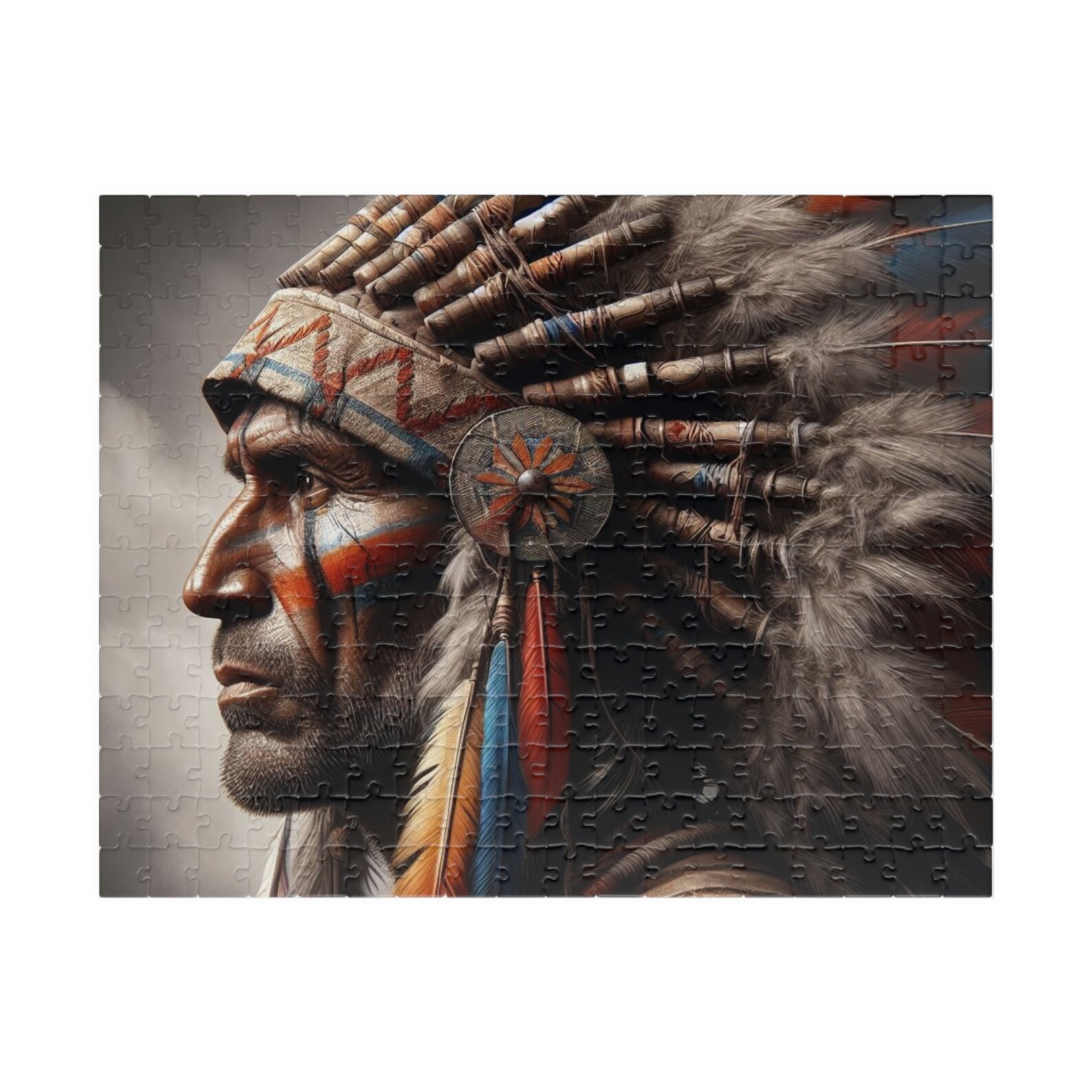 North American Warrior Chief Jigsaw Puzzles Adults Kids 1000+ Pieces ...
