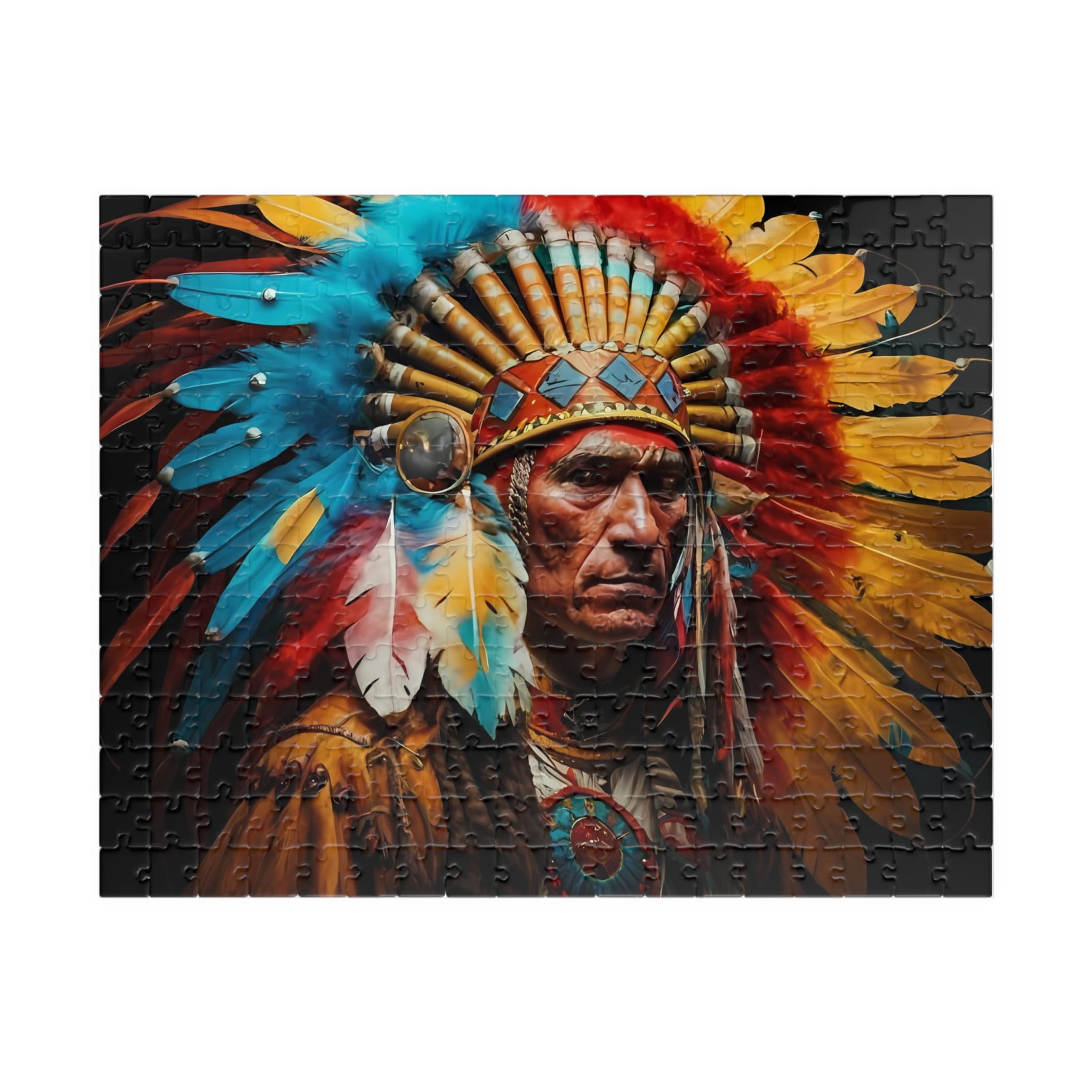 North American Indian Chief Jigsaw Puzzles Adults Kids 1000+ Pieces ...