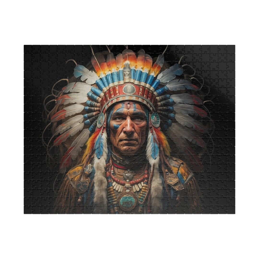 Native American Indian Chief Jigsaw Puzzles Adults Kids 1000+ Pieces ...