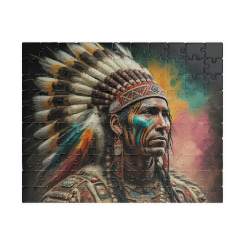 Native American Indian Chief Jigsaw Puzzles Adults Kids 1000+ Pieces ...