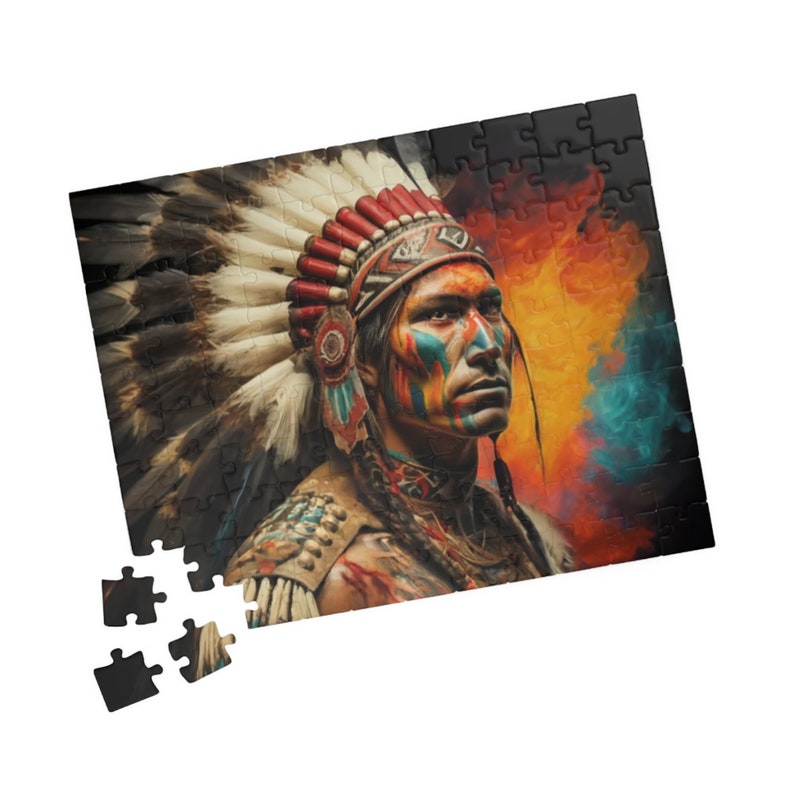 Native American Indian Chief Jigsaw Puzzles Adults Kids 1000+ Pieces ...