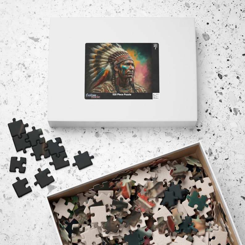 Native American Indian Chief Jigsaw Puzzles Adults Kids 1000+ Pieces ...