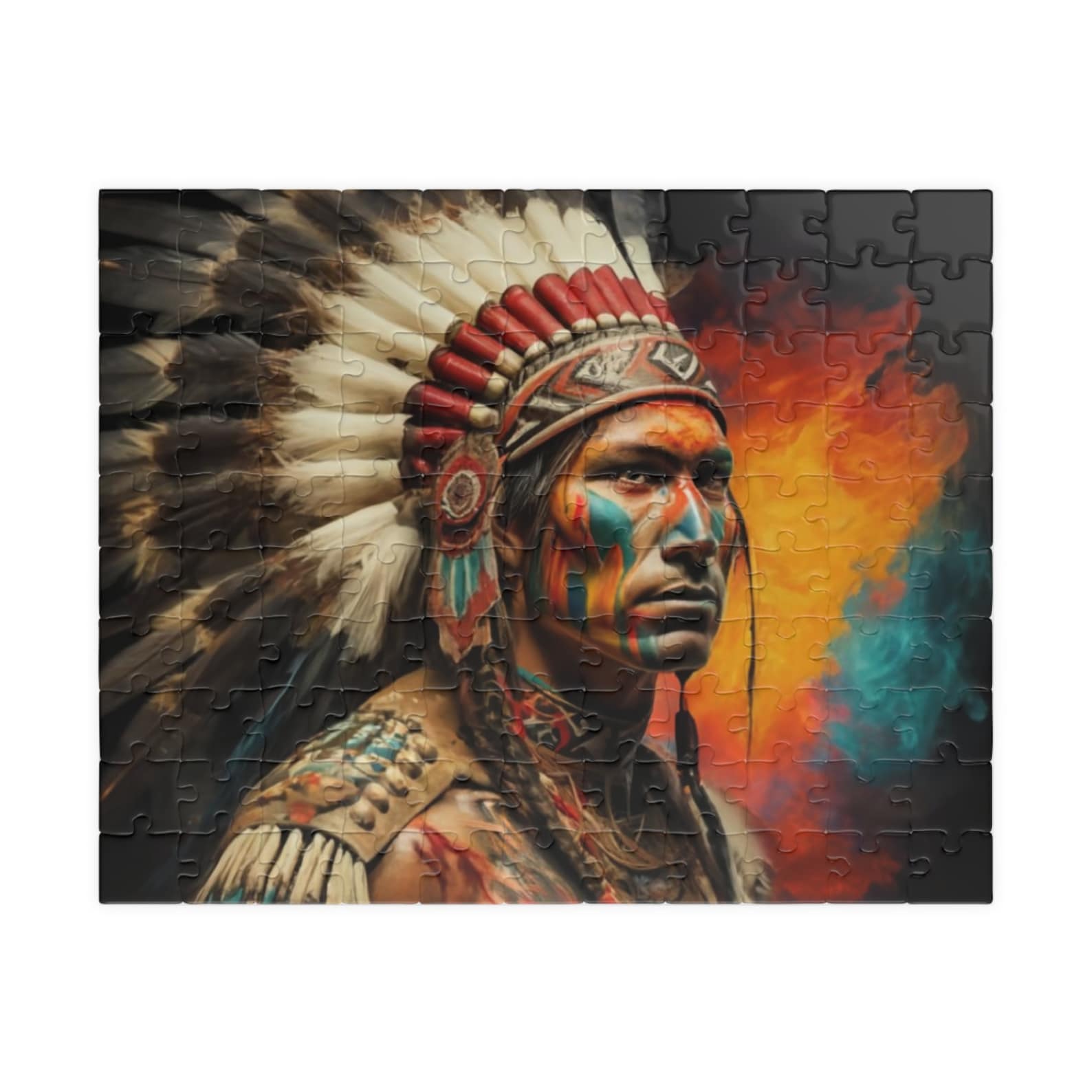 Native American Indian Chief Jigsaw Puzzles Adults Kids 1000+ Pieces ...