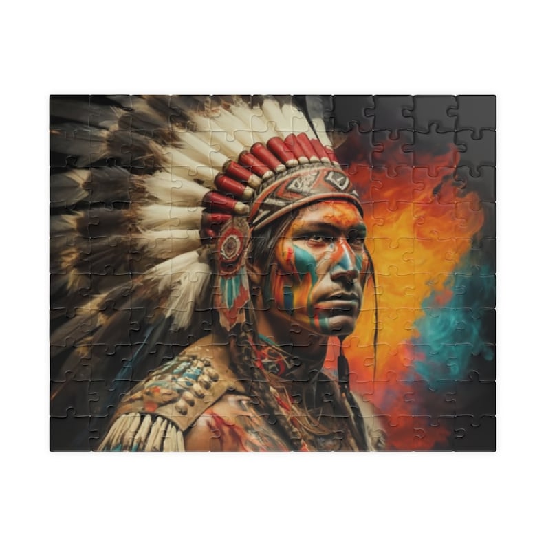 Native American Indian Chief Jigsaw Puzzles Adults Kids 1000 Pieces ...