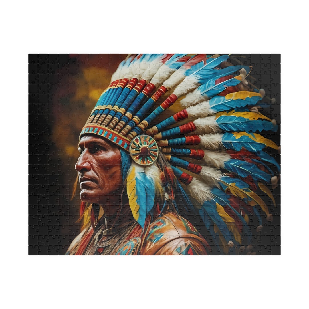 Native American Indian Chief Jigsaw Puzzles Adults Kids 1000+ Pieces ...