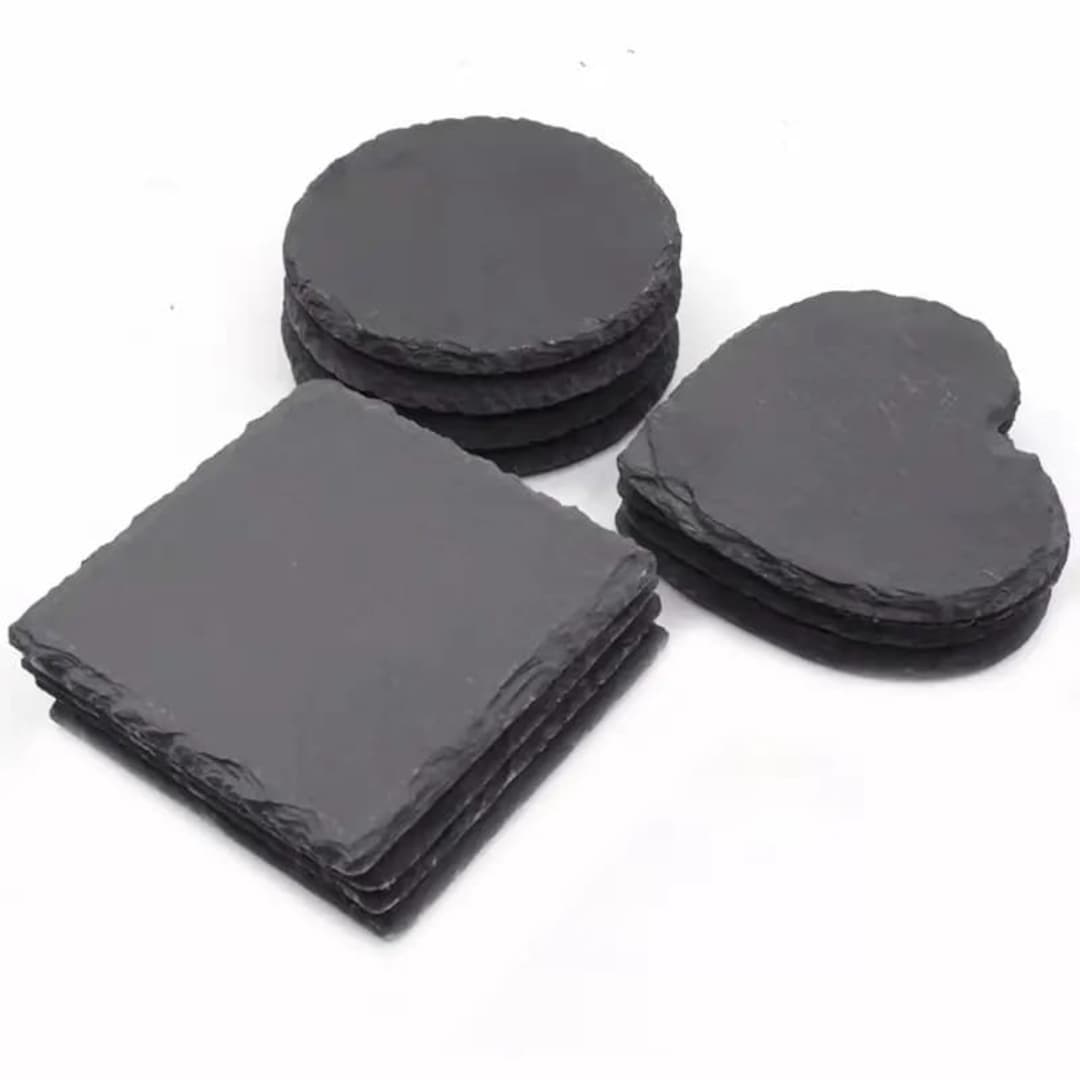 Slate Coaster Blanks Laser Engraving Coasters Round Heart Square Slate ...
