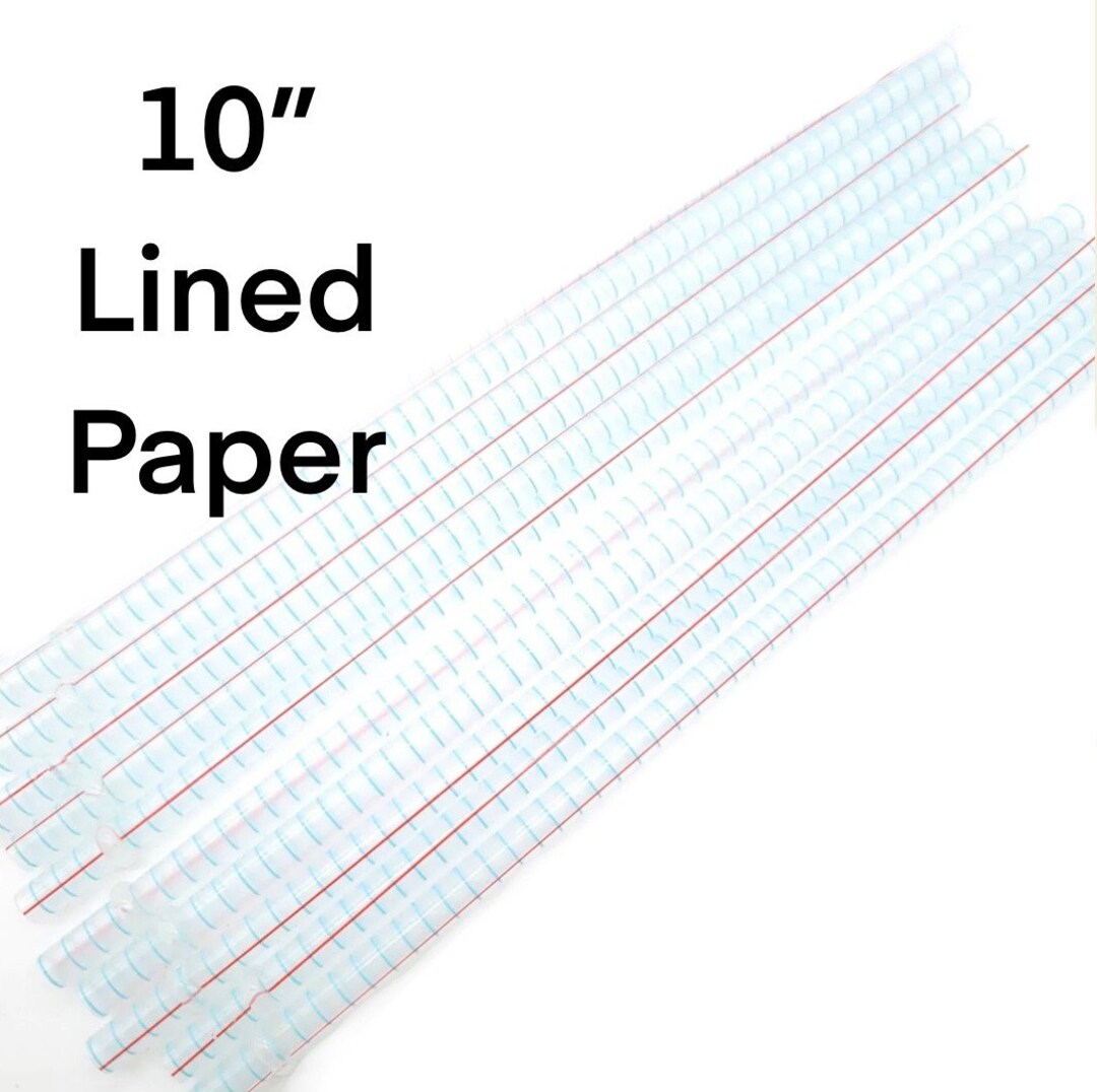 10" Lined Paper Reusable Plastic Straw - Etsy