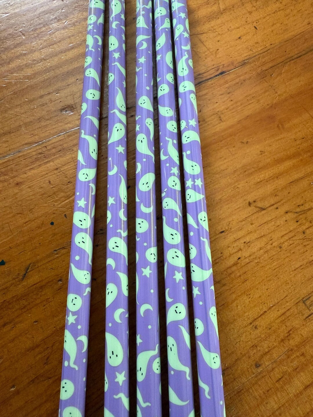 10" Purple Ghosts Reusable Plastic Straw - Etsy