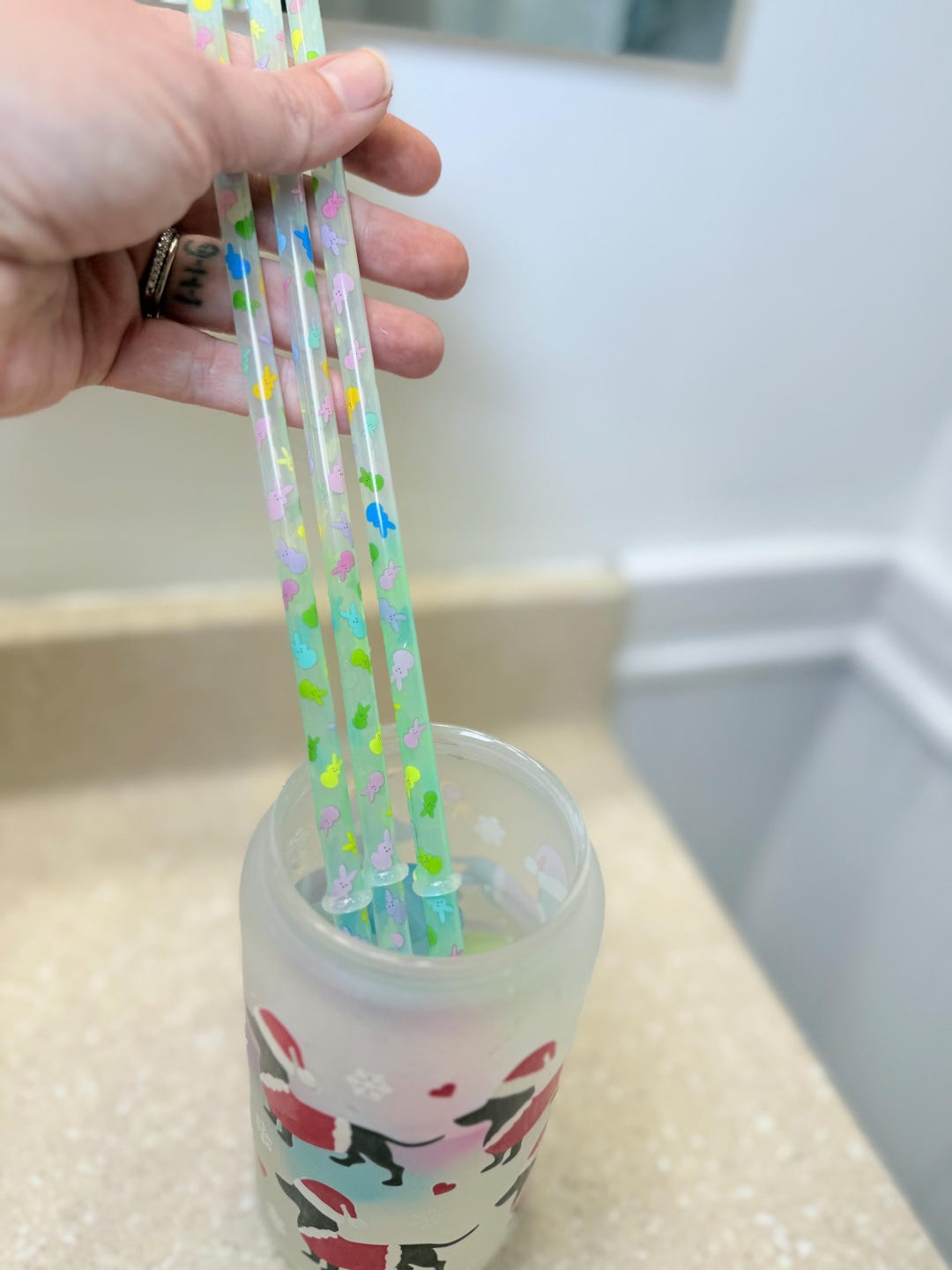 10" Color Changing Peeps Reusable Plastic Straw - Etsy