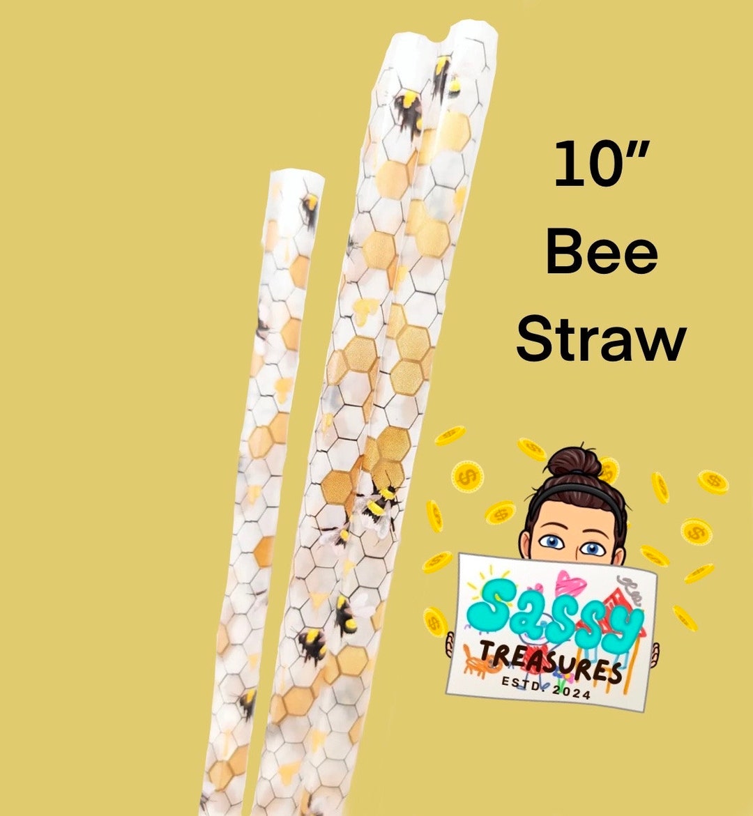 10" Bee Reusable Plastic Straw - Etsy