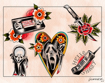 I-SCREAM Traditional Tattoo Flash Sheet - Etsy
