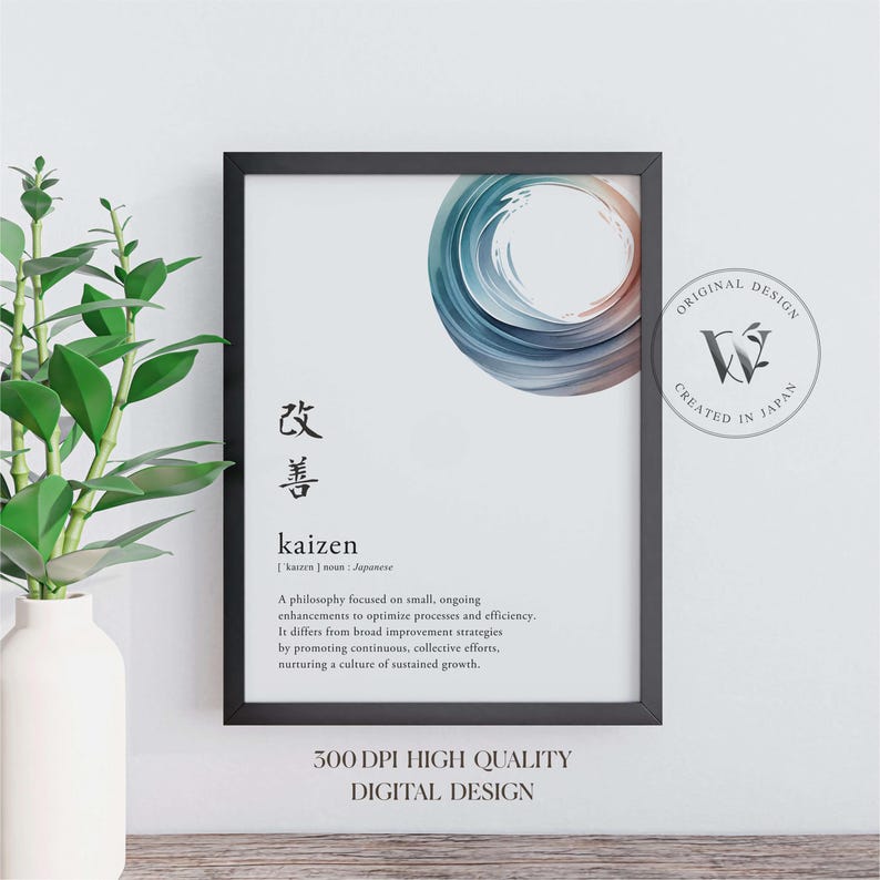 Kaizen Definition Print Workplace Motivation Japanese Language Kanji ...