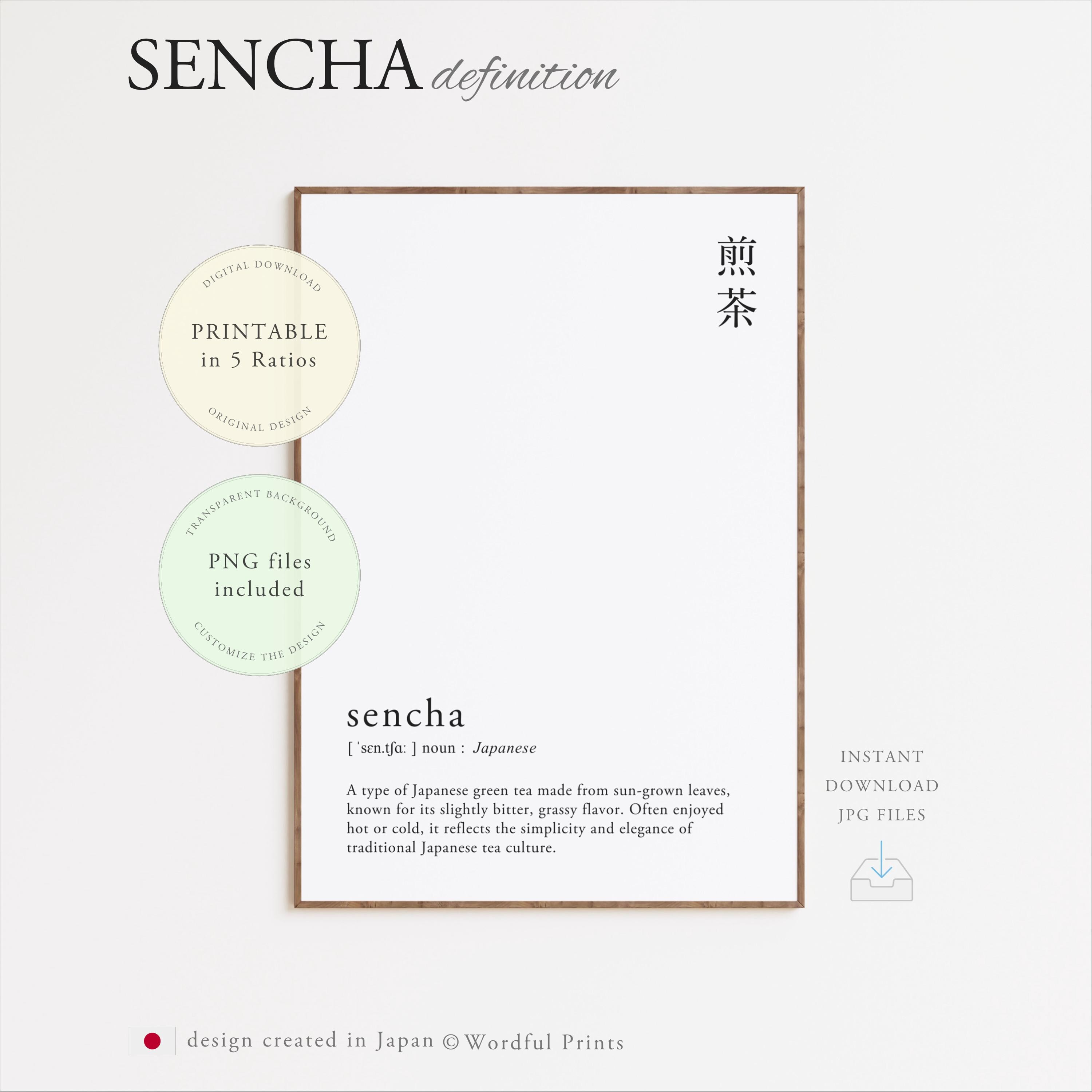 Sencha Green Tea Definition Print, Japan Culture, Loose Herbal Tea, Made in Japan, Calligraphy ...