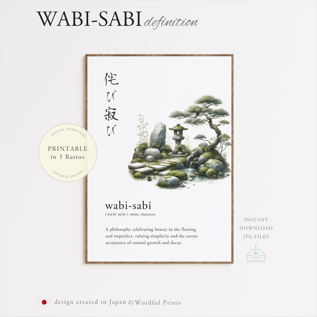 Wabi Sabi Definition Print Japanese Wallart, Wabi-sabi Art, Japan ...