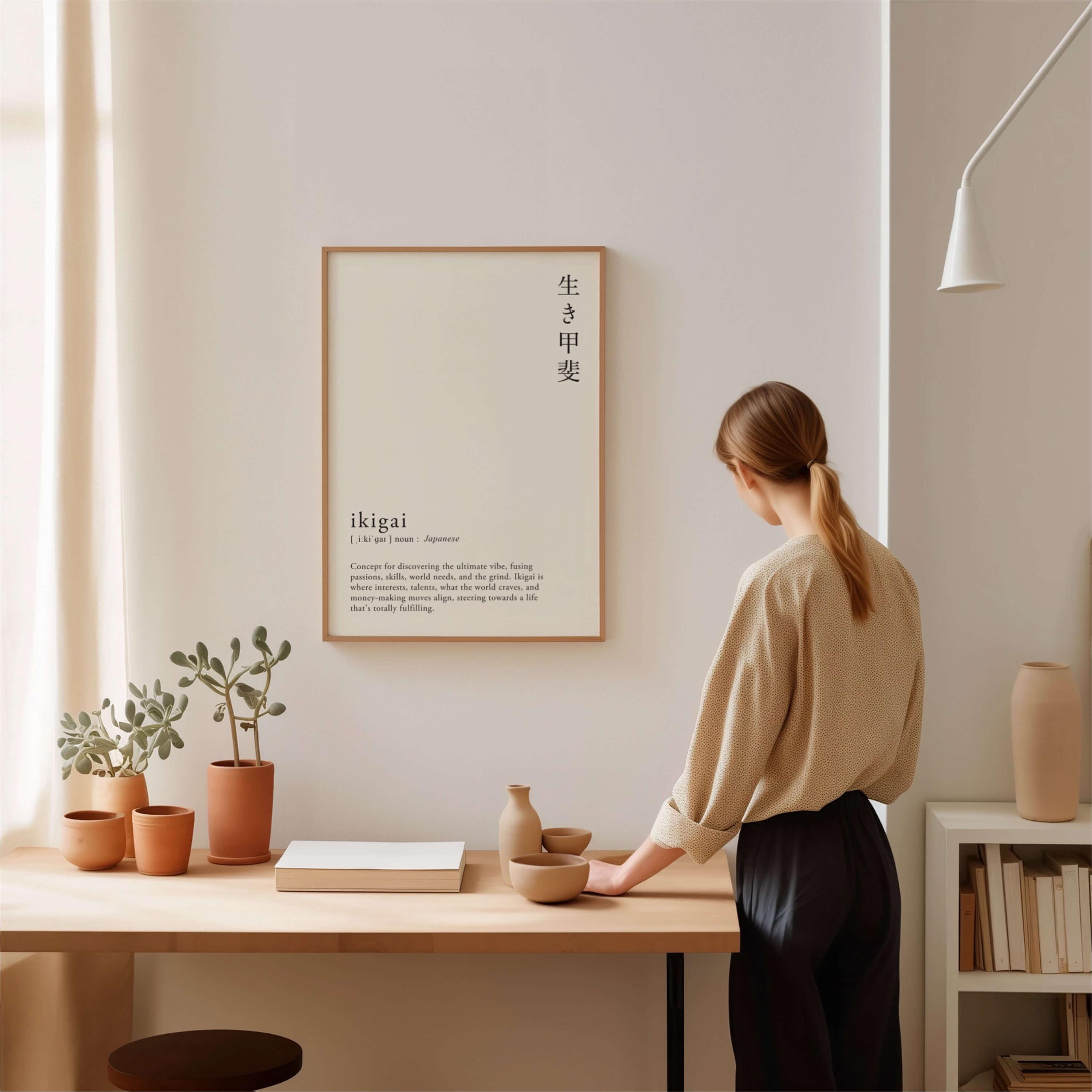 6 Japanese Kanji Word Definition Printable Minimalist Wall Art Bundle ...