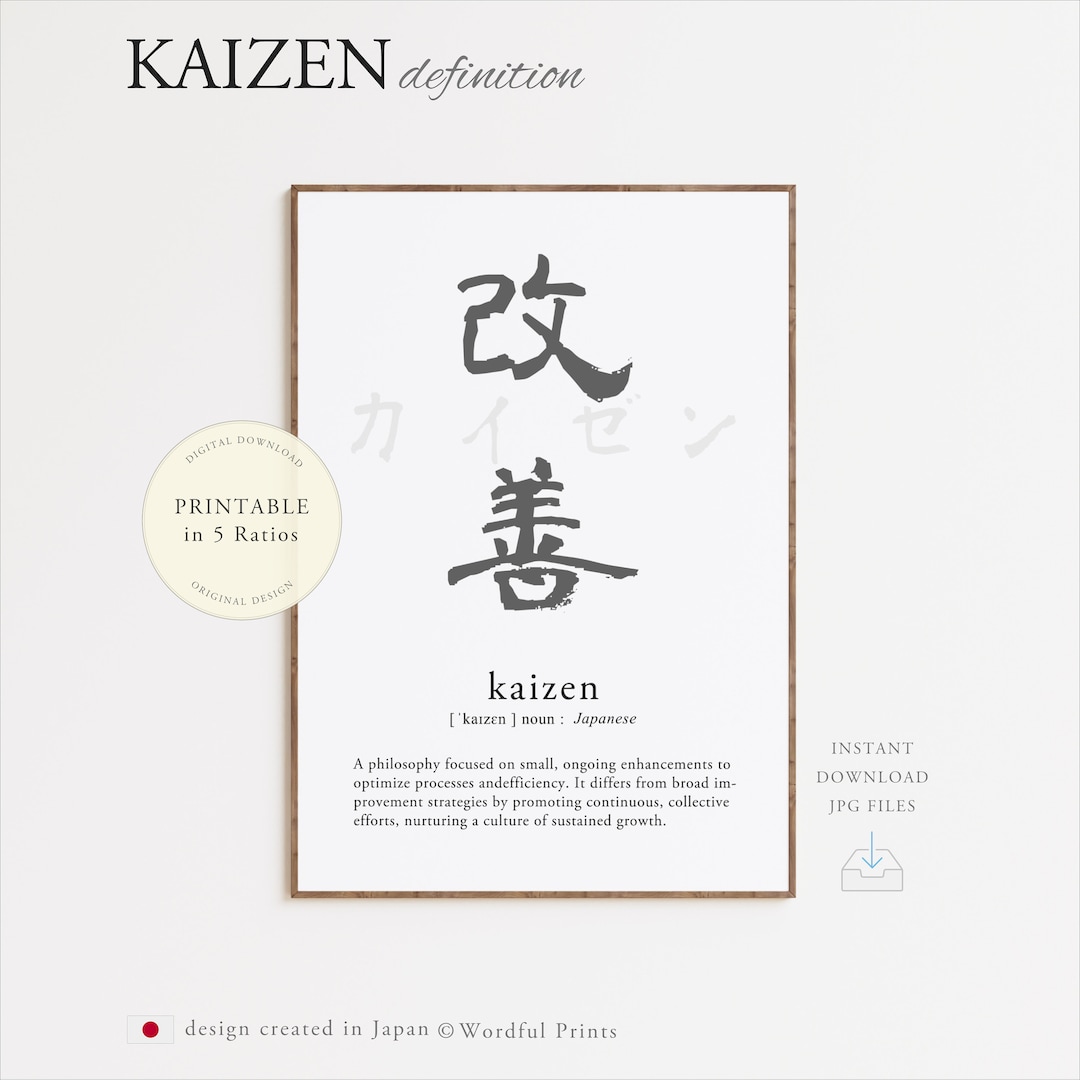 Kaizen Definition Print Workplace Motivation Japanese Language Kanji ...