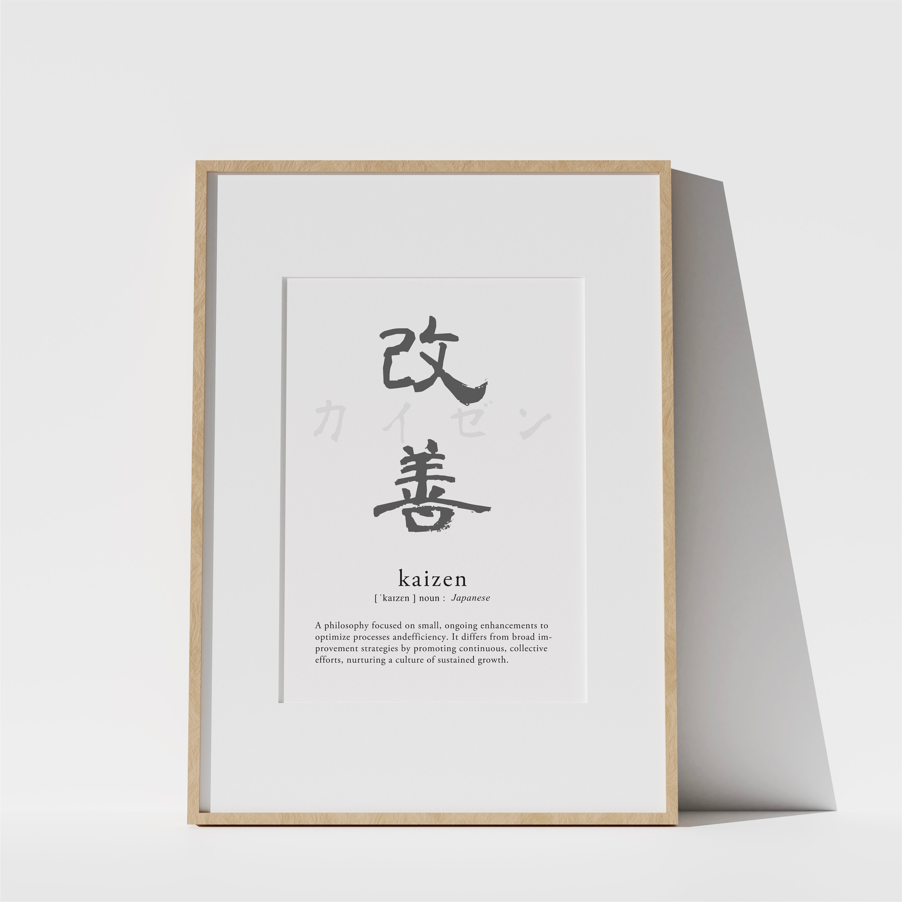 Kaizen Definition Print Workplace Motivation Japanese Language Kanji ...