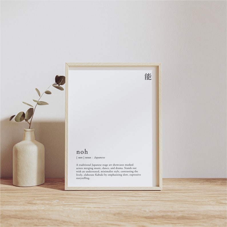 Noh Definition Print Poster Traditional Japanese Language, Noh Print ...