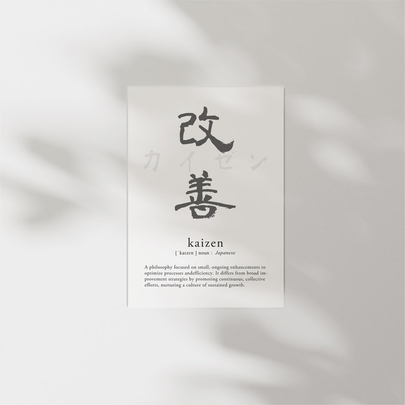 Kaizen Definition Print Workplace Motivation Japanese Language Kanji ...