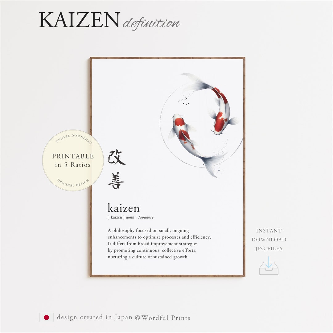 Kaizen Definition Print Workplace Motivation Japanese Language Kanji ...