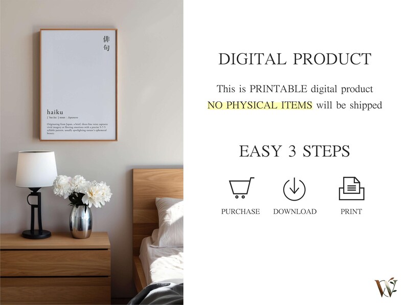 Haiku Definition Print: Japanese Wall Art, Japandi Decor (digital ...