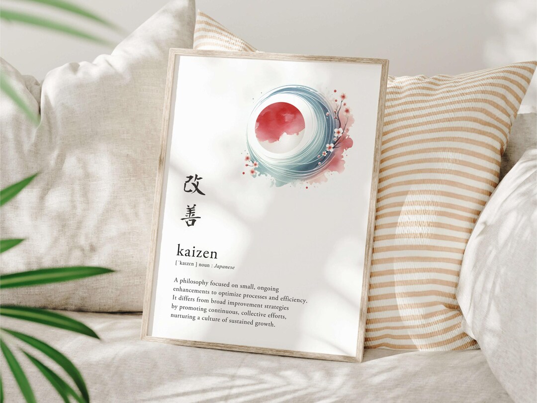 Red Circle Kaizen Definition Digital Printable Wall Art: Japanese ...