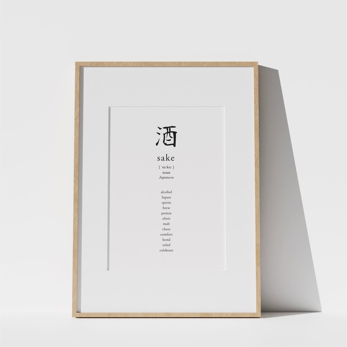 Japanese Sake Definition Print Poster, Rice Wine, Dictionary Art Print ...