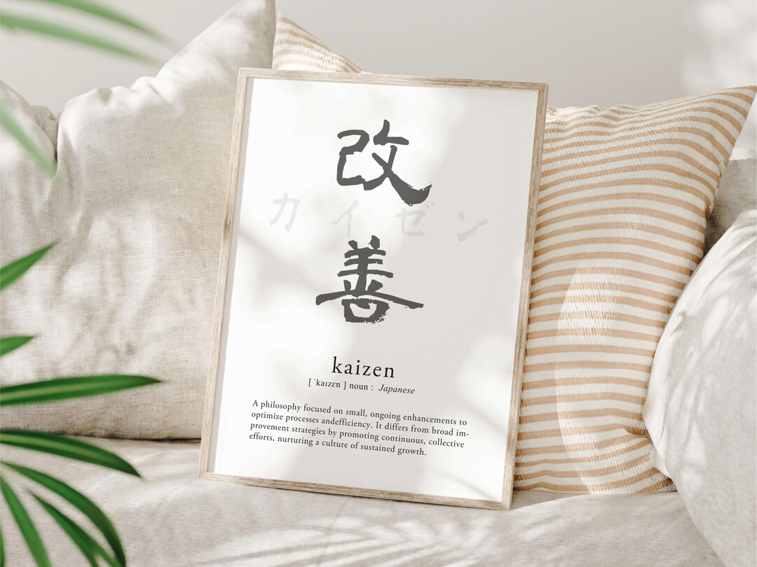 Kaizen Typography Definition Digital Printable Wall Art: Japanese ...