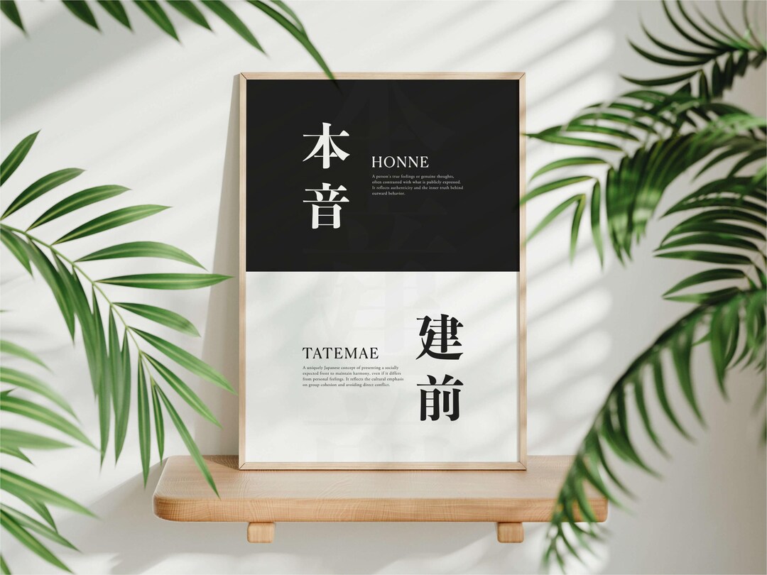 Honne Tatemae Double Definition Digital Printable Wall Art: Japanese ...