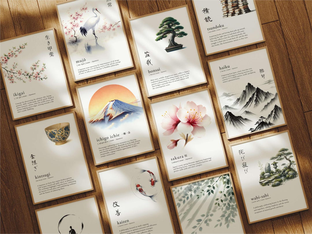 Japanese Definition Art Prints 12 Bundle: Kintsugi, Wabi Sabi, Zen ...