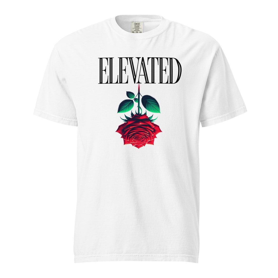Upside-down Rose Elevated Tee: Floral Elegance Graphic Shirt - Etsy