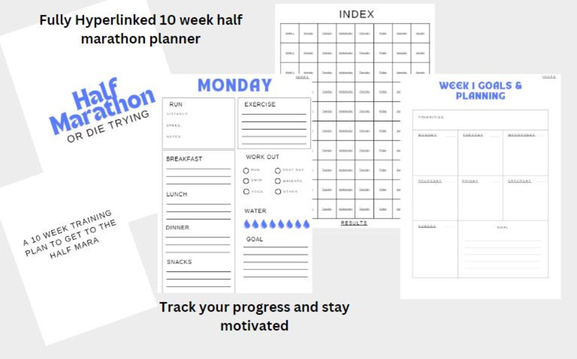 Half Marathon Training Journal (10 Weeks) - Etsy