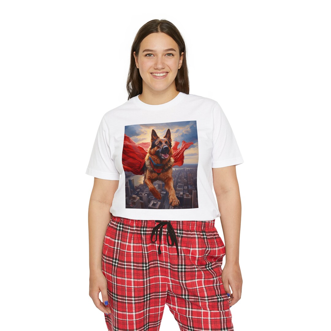 Super Shepherd Takes a Bite Out of the Big Apple Pajama Set Womens - Etsy