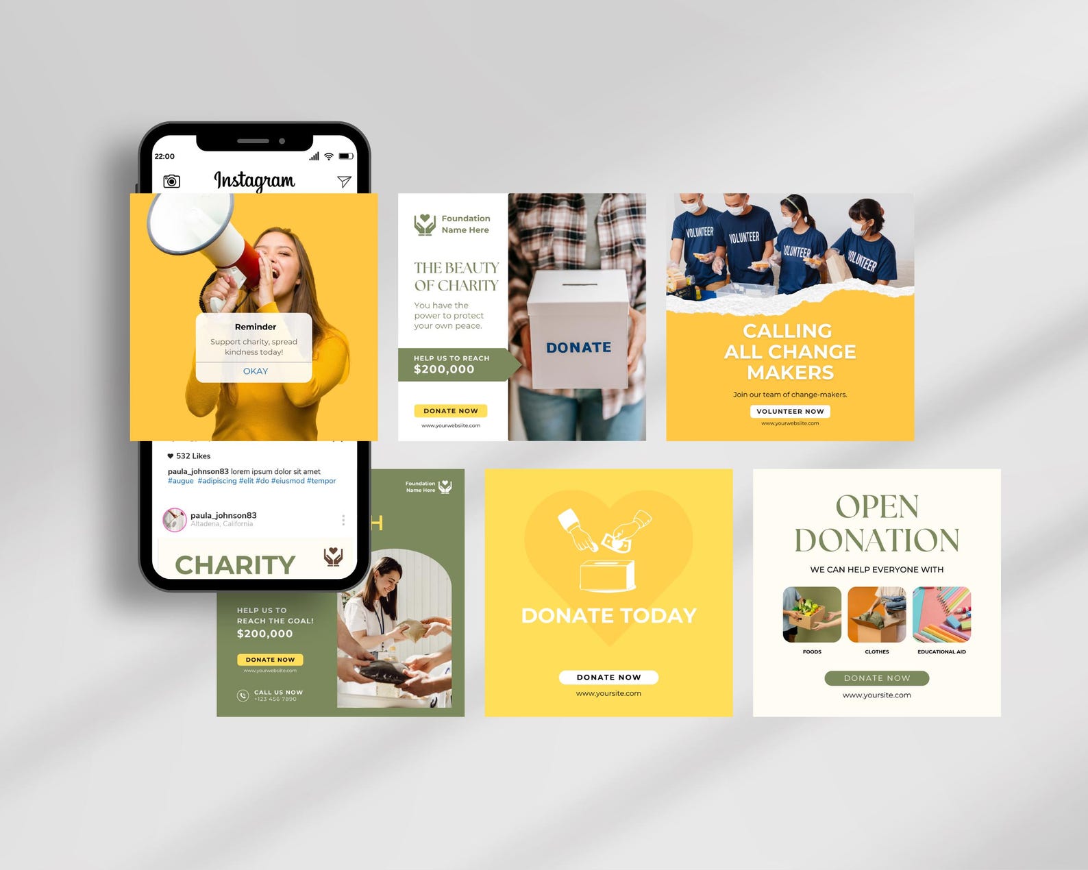 Nonprofit Instagram Post Template, Charity & Donation Instagram Post ...