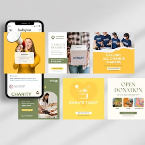 Nonprofit Instagram Post Template, Charity & Donation Instagram Post ...