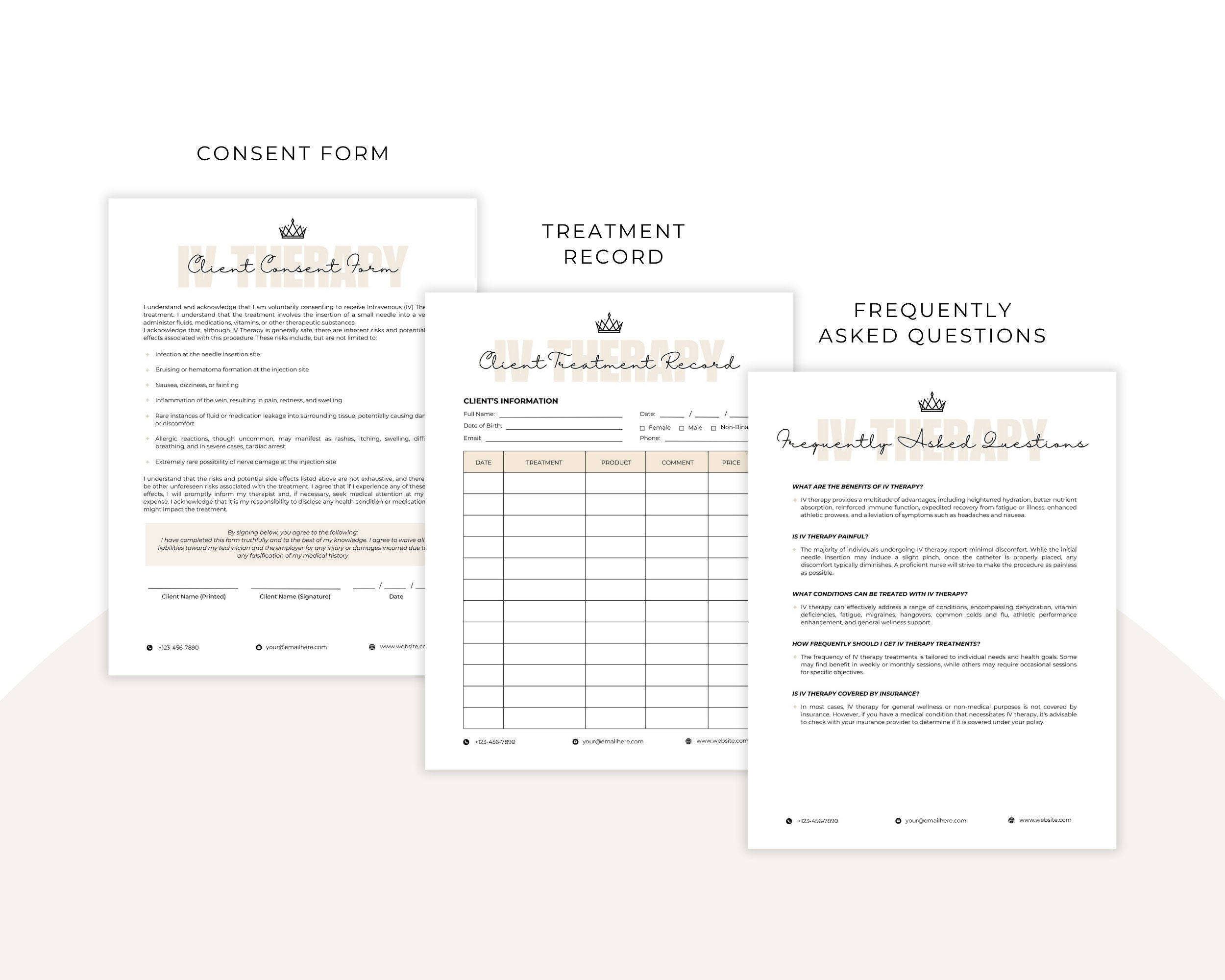 IV Therapy Template, IV Therapy Consent, Intravenous Therapy, Med Spa ...