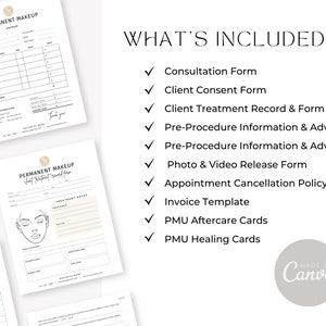 Permanent Makeup Forms | Editable PMU Consent Form Template | Printable ...