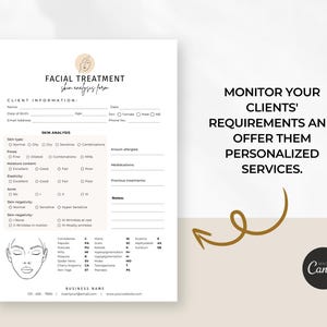 Skin Analysis Form Template, Esthetician Form, Face Mapping Form ...